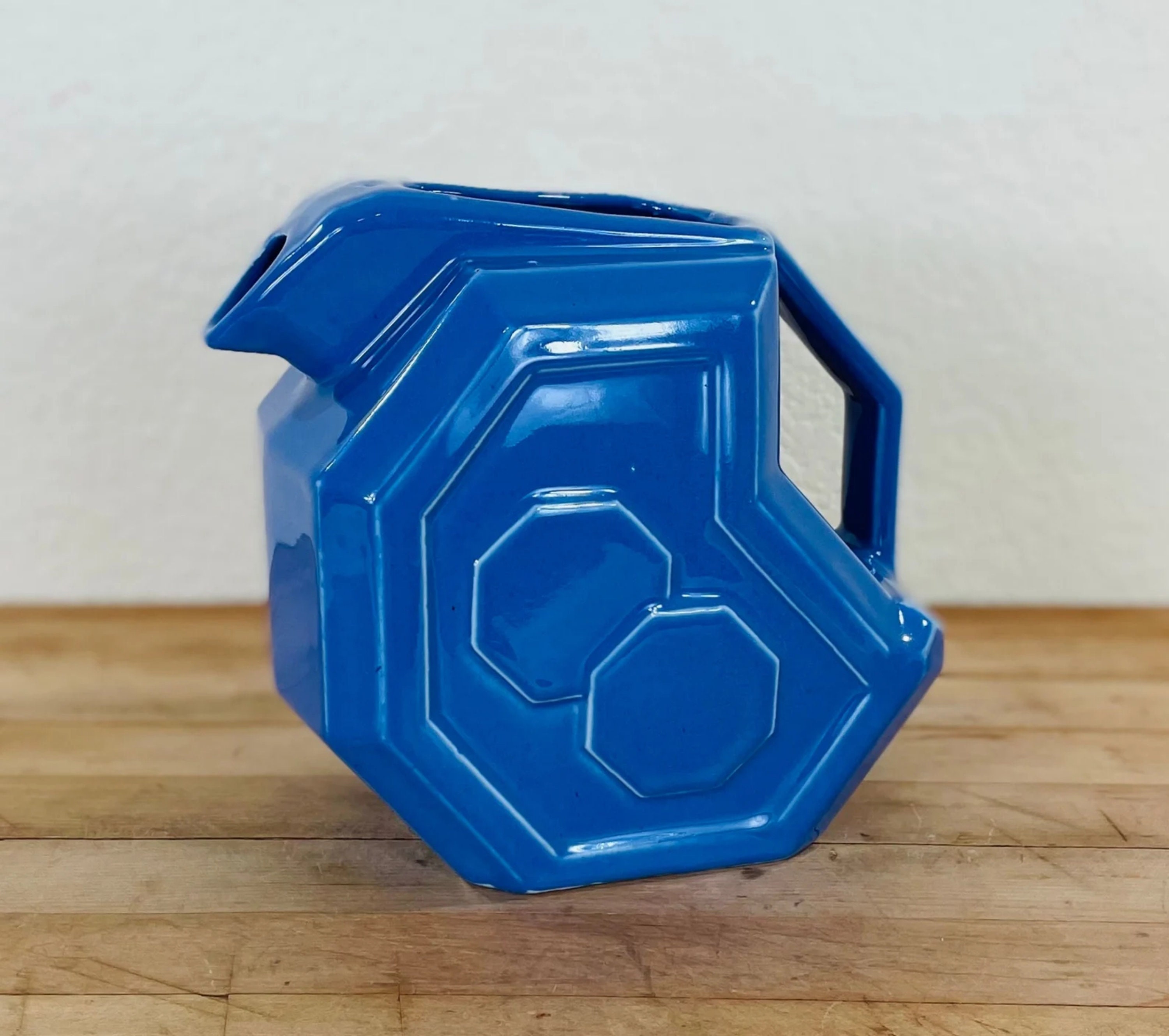 Blue Ceramic Pitcher by Alamo Pottery, Art Deco No. 759 Blue Pitcher ...