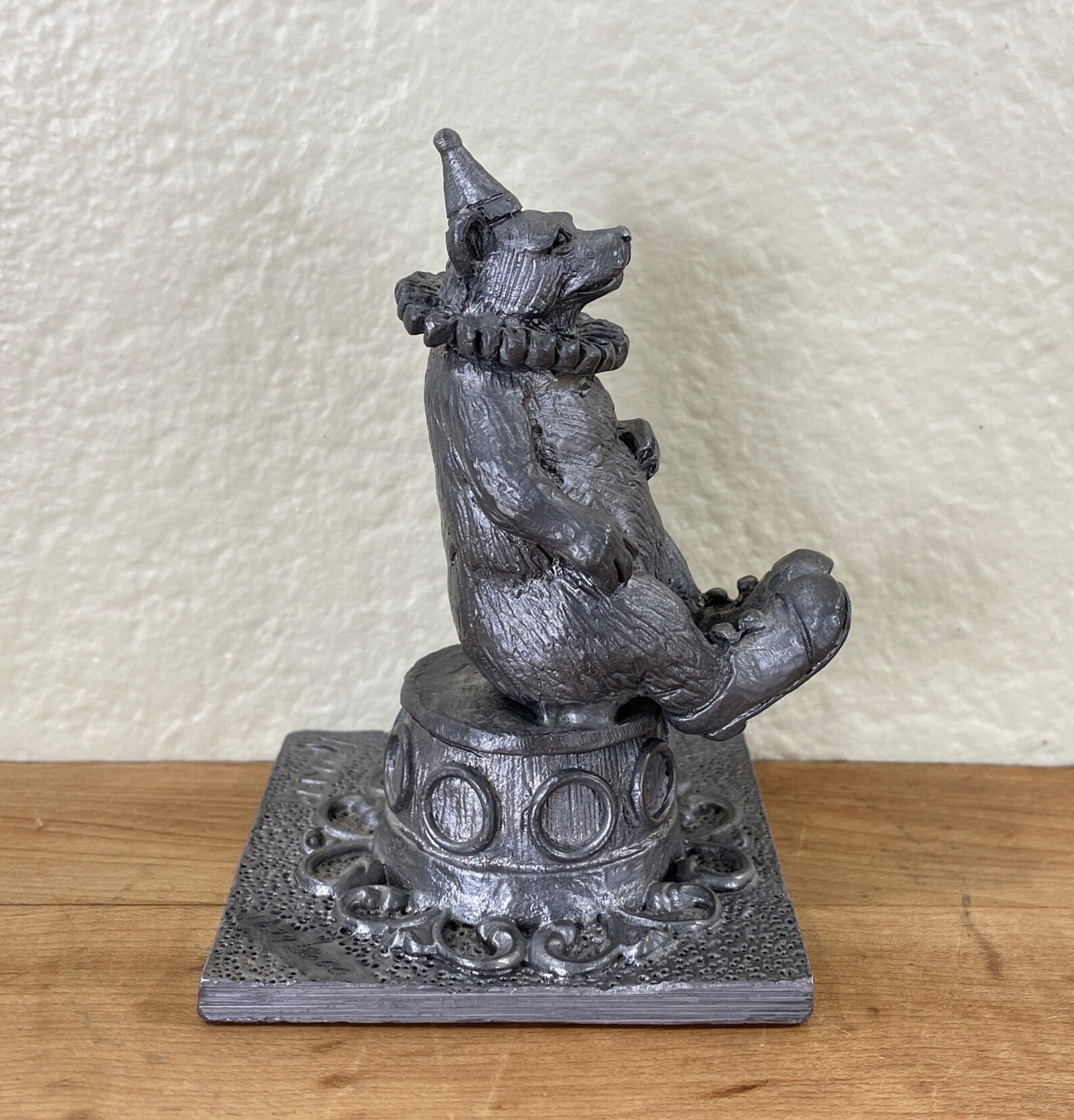 Pewter Michael Ricker Circus Clown Bear Figurine - Etsy