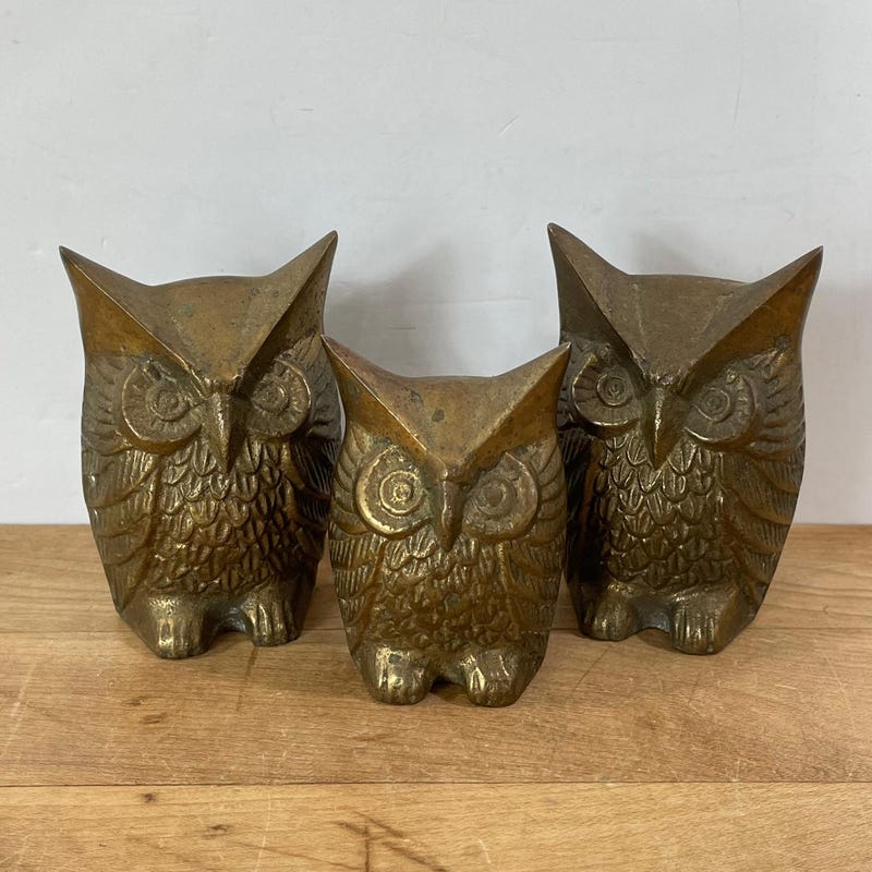 Brass Owls - Etsy