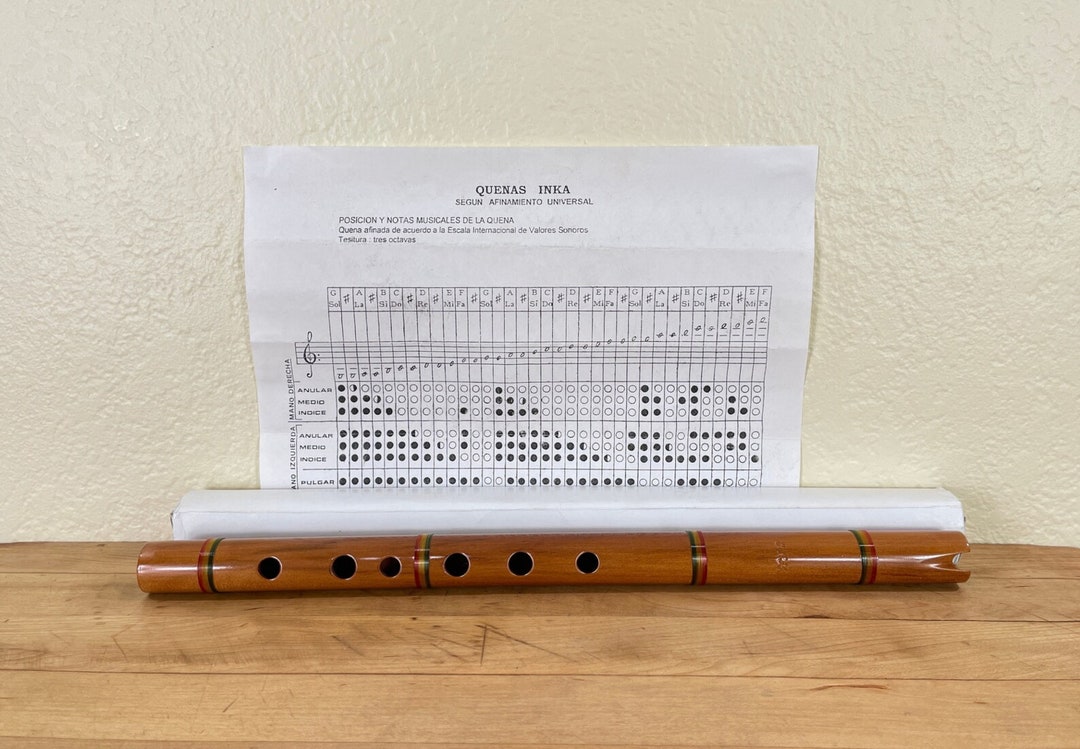 Traditional Andes Wood Quena 6 Finger Holes, 1 Thumb Hole, Open on Both ...