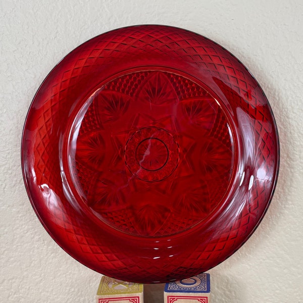 Ruby Red Plate - Etsy