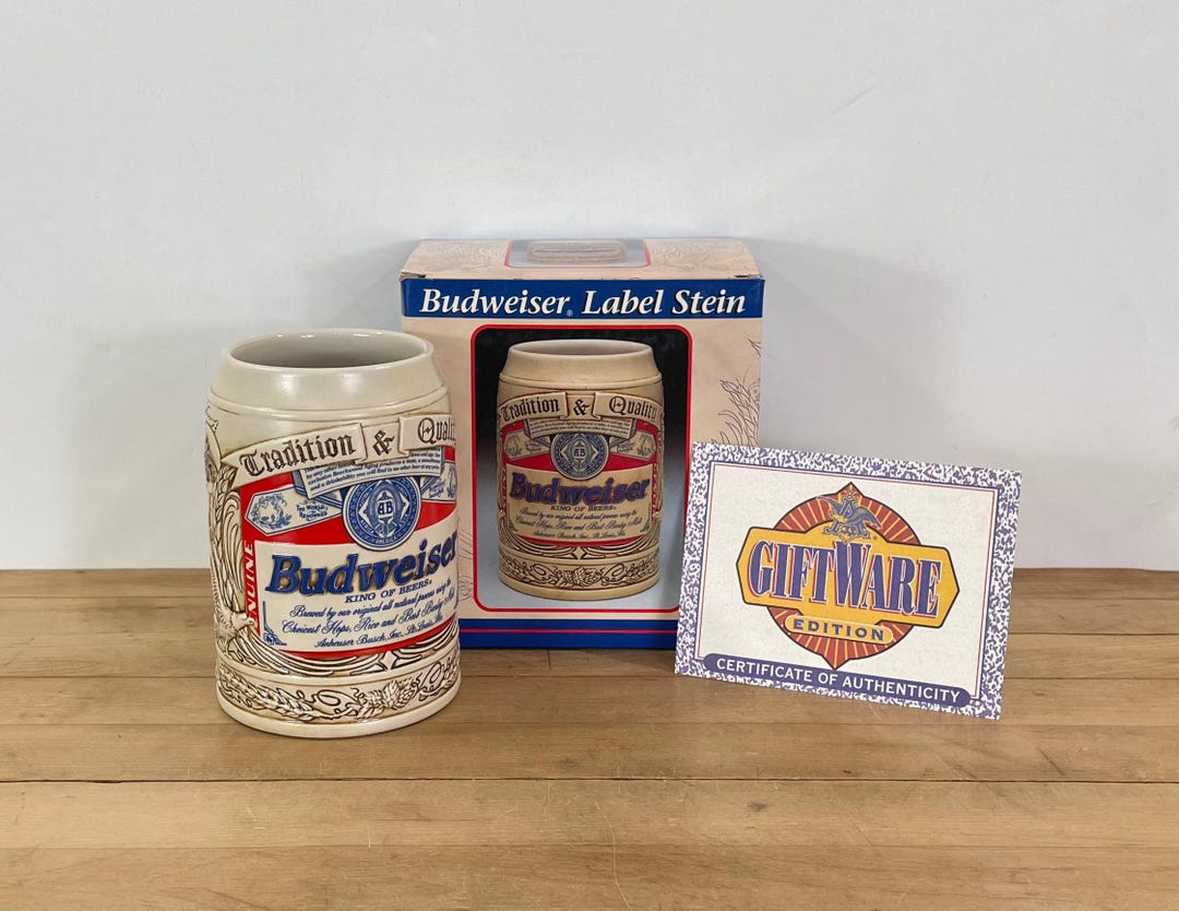 1995 Anheuser-busch Budweiser Beer Stein in Original Box by Ceramarte ...