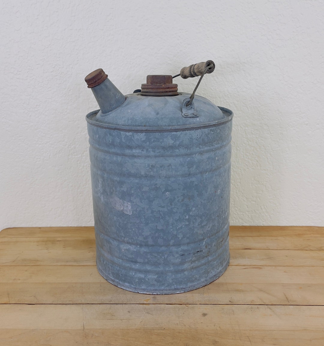 As is Two Gallon Galvanized Gas/kerosene/fuel Can Antique Gas Can ...