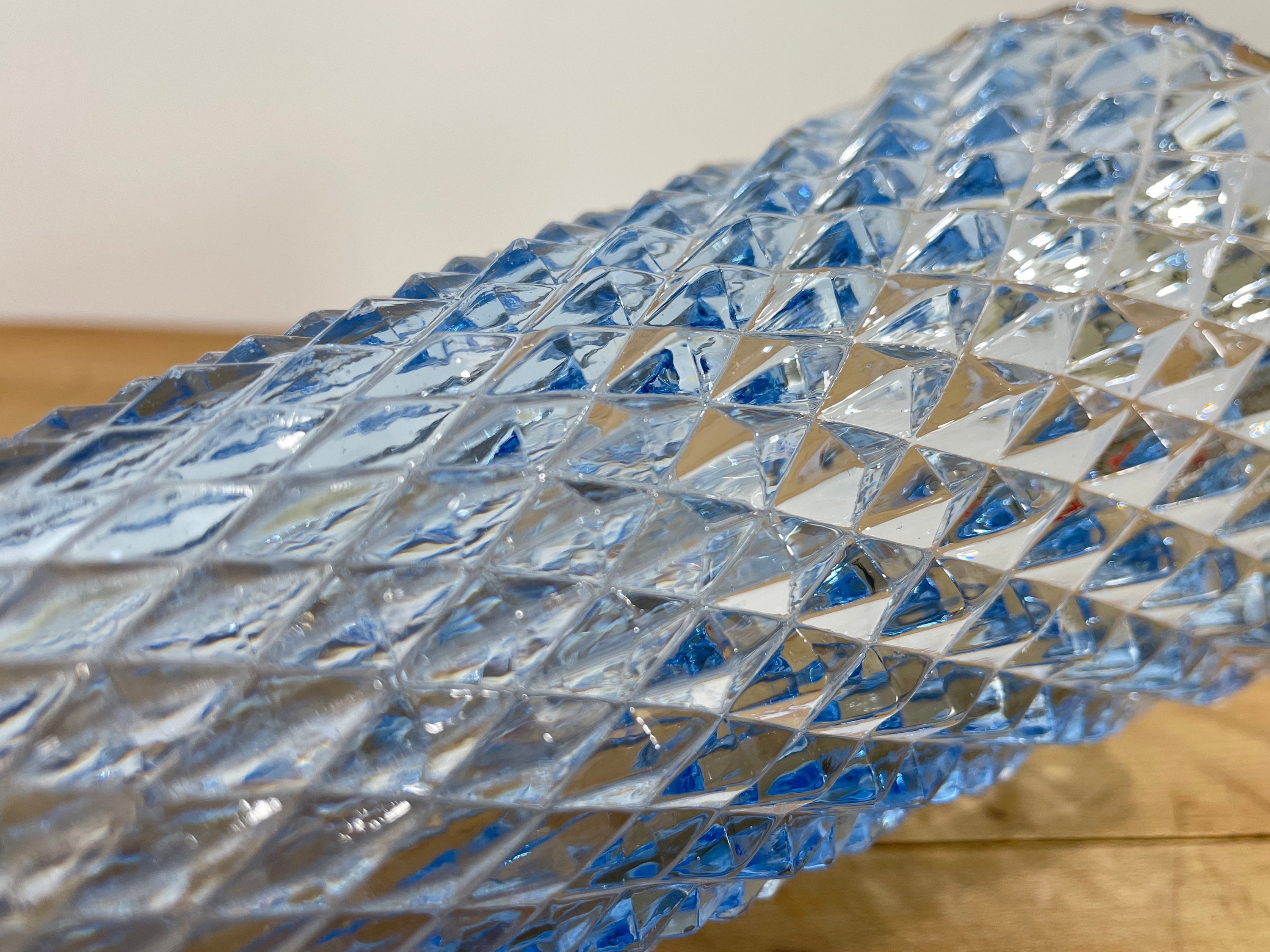 Regal Blue Glass Diamond Point 8 Flower Vase Ice Blue Glass Vase - Etsy