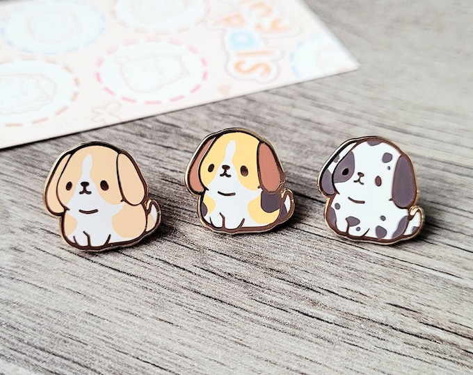 Beagle Dalmatian 0.65" | Tiny Pals Mini Enamel Pins | Cute Animal Board ...