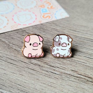 Pig 0.65" | Tiny Pals Mini Enamel Pins | Cute Animal Board Filler ...