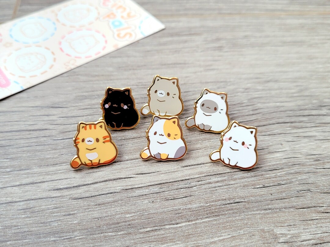 Cat 0.65 Tiny Pals Mini Enamel Pins Cute Animal - Etsy