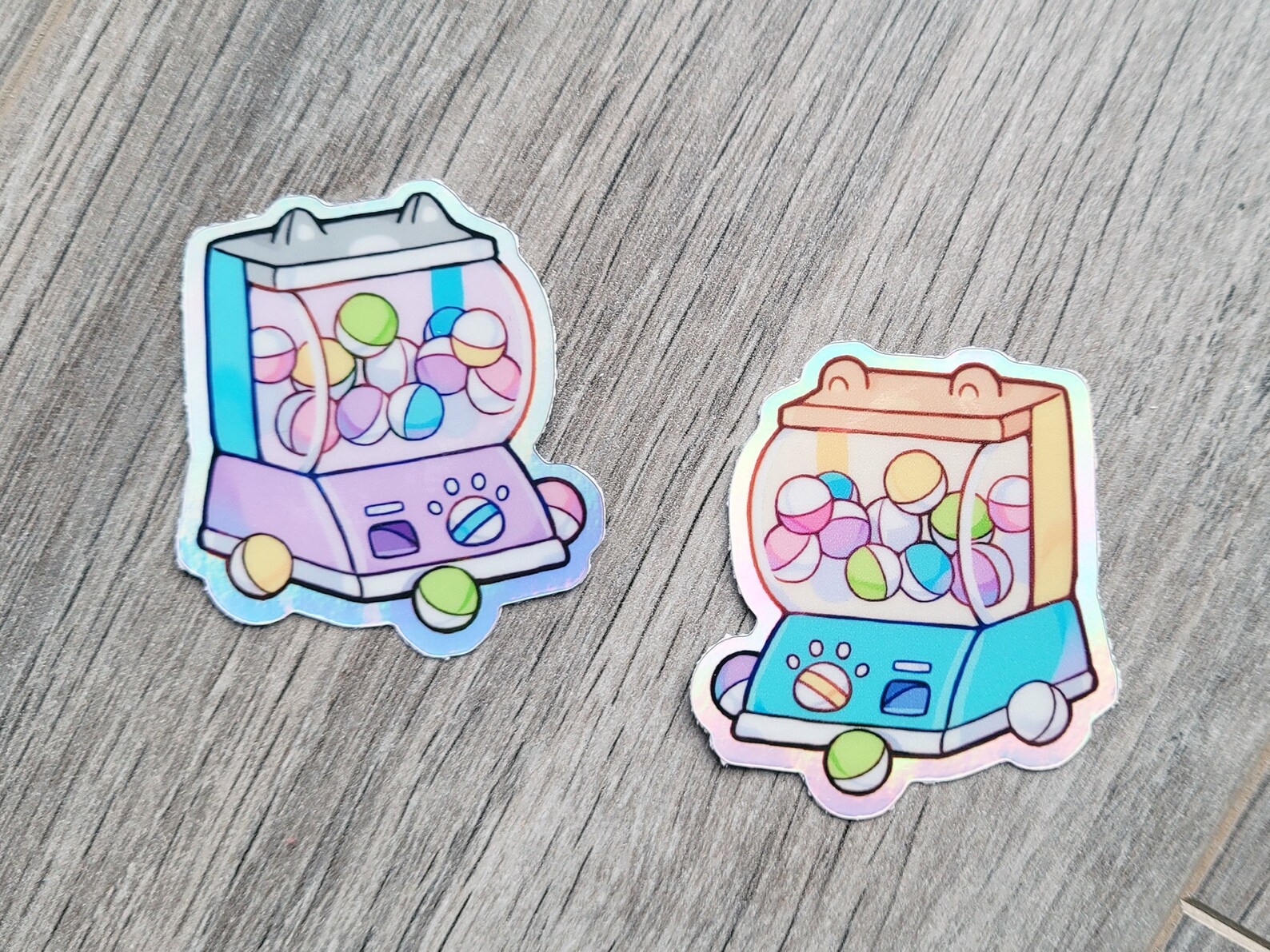 Gashapon Holographic Stickers 2 Animal Gachapon | Etsy