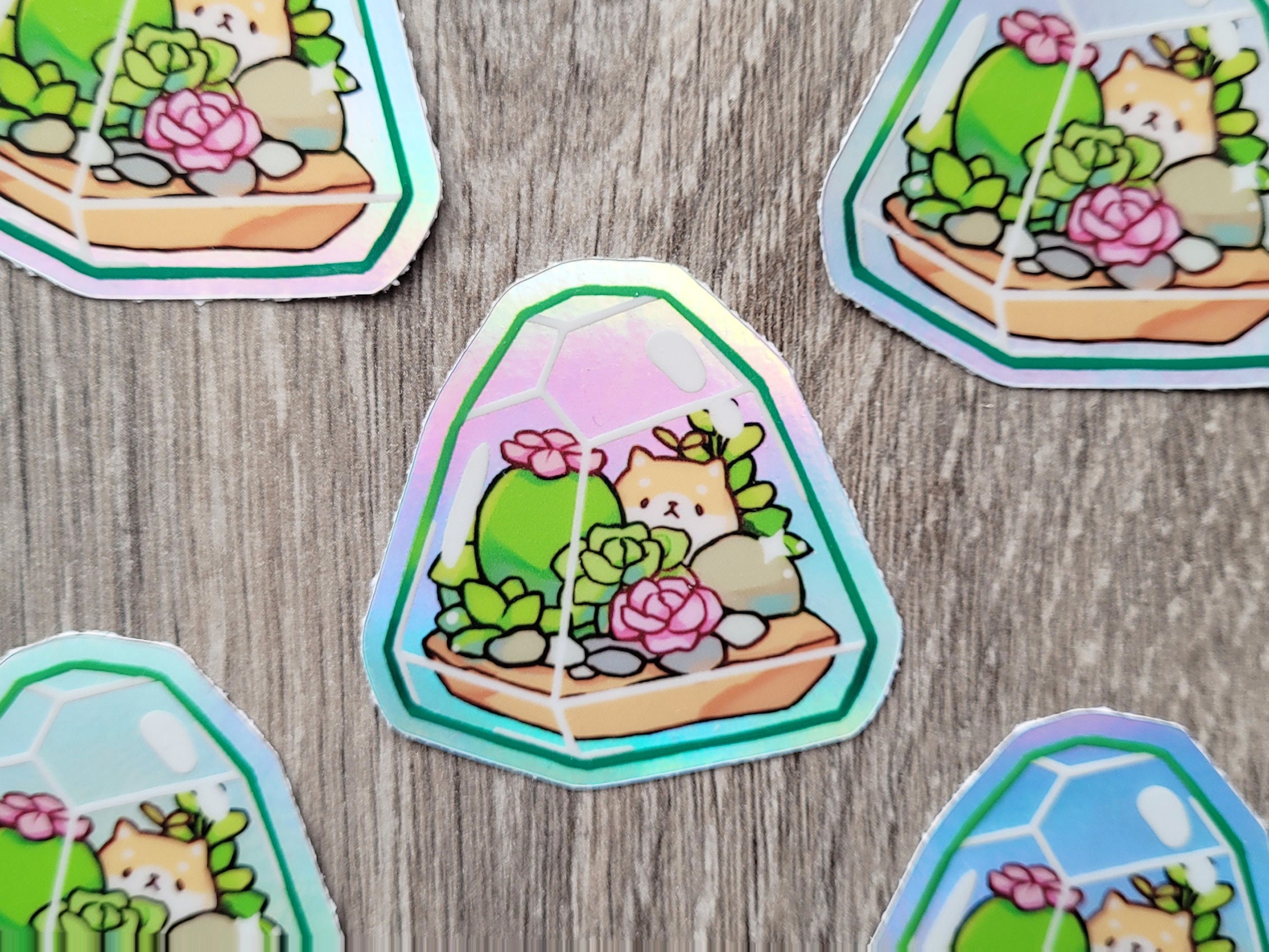 Terrarium Holographic Stickers 2 Animal Cute Magical - Etsy
