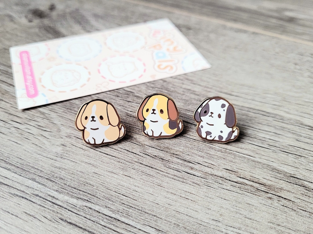 Beagle Dalmatian 0.65" | Tiny Pals Mini Enamel Pins | Cute Animal Board ...