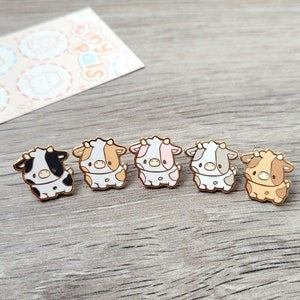 Cow 0.7" | Tiny Pals Mini Enamel Pins | Cute Animals Board Filler ...