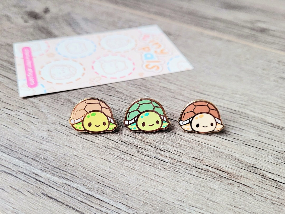 Turtle 0.65" | Tiny Pals Enamel Pins | Cute Animal Board Filler ...