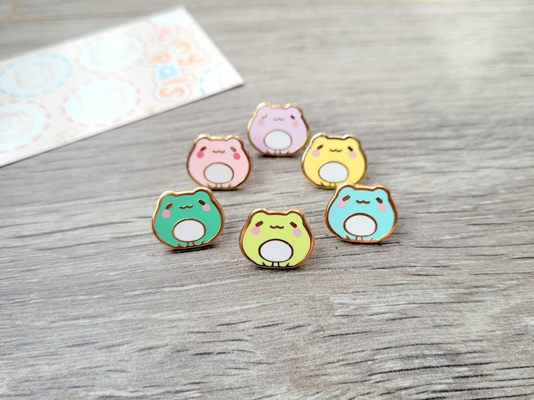Frog 0.65" | Tiny Pals Mini Enamel Pins | Cute Animal Board Filler ...