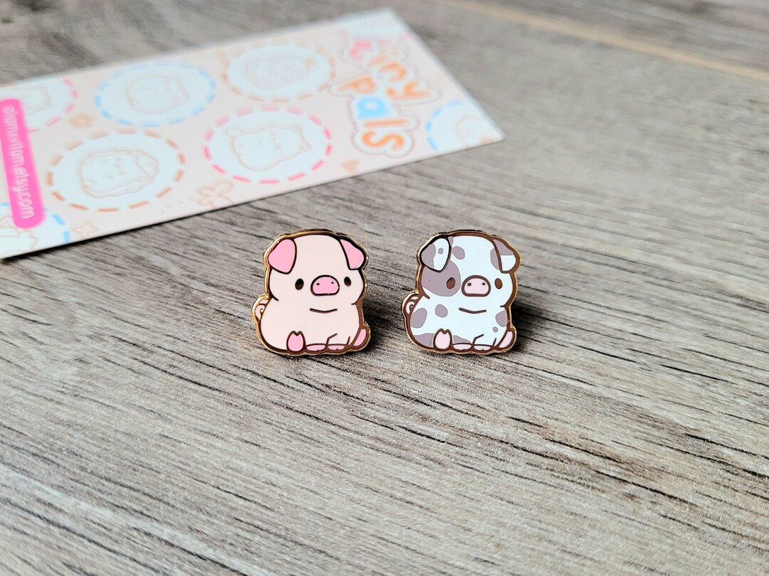 Pig 0.65" | Tiny Pals Mini Enamel Pins | Cute Animal Board Filler ...
