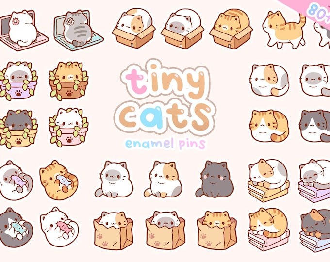 PRE-ORDER Tiny Cats Enamel Pins | Cute Animals Lapel Board Filler Cat ...
