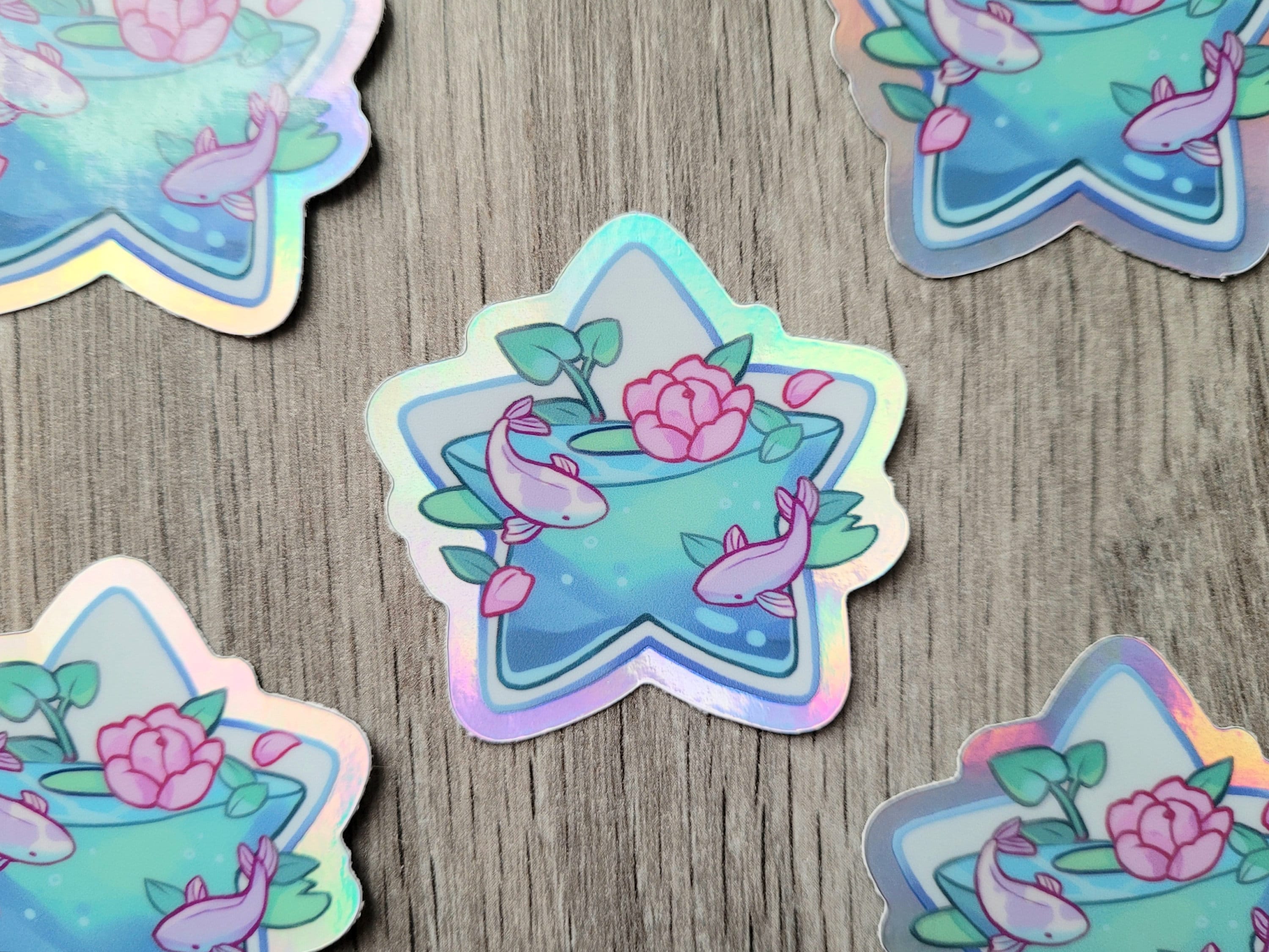 Koi Pond Holographic Stickers 2 Vinyl Magic Moon & - Etsy