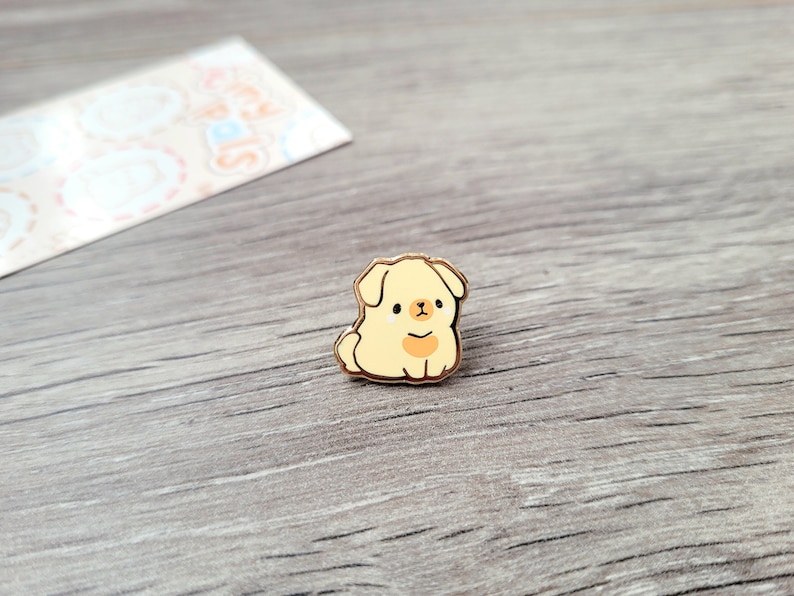 Puppy 0.65" | Tiny Pals Mini Enamel Pins | Cute Animals Board Filler ...