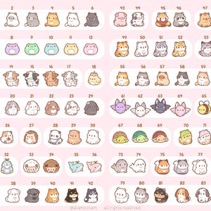 Cat 2 | 0.65" | Tiny Pals Mini Enamel Pins | Cute Animal Board Filler ...
