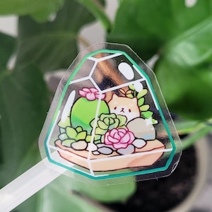 Terrarium Transparent Stickers 2" | Animal Cute Magical Plants Dog Cat ...