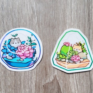 Terrarium Transparent Stickers 2" | Animal Cute Magical Plants Dog Cat ...