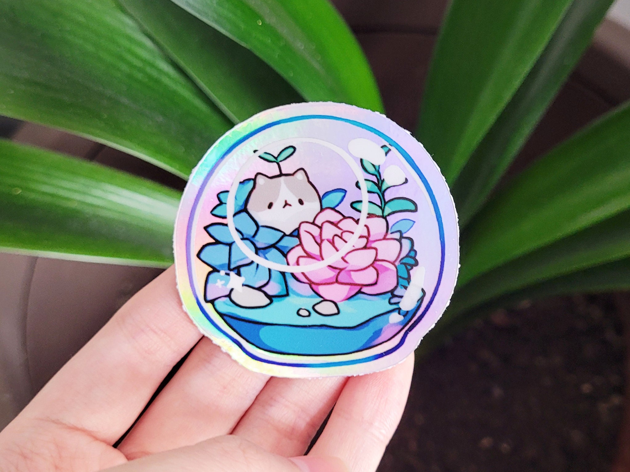 Terrarium Holographic Stickers 2 Animal Cute Magical - Etsy