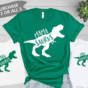 Mommy and Me Dinosaur Shirts Mamasaurus and Minisaurus Blue Green Pink ...