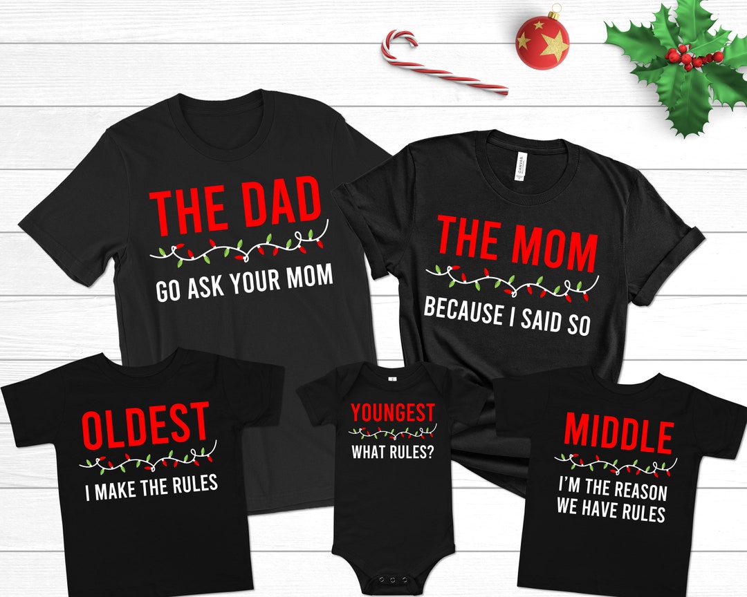 Matching Family Christmas Shirts Funny Tshirts Holiday Outfits Mom Dad ...