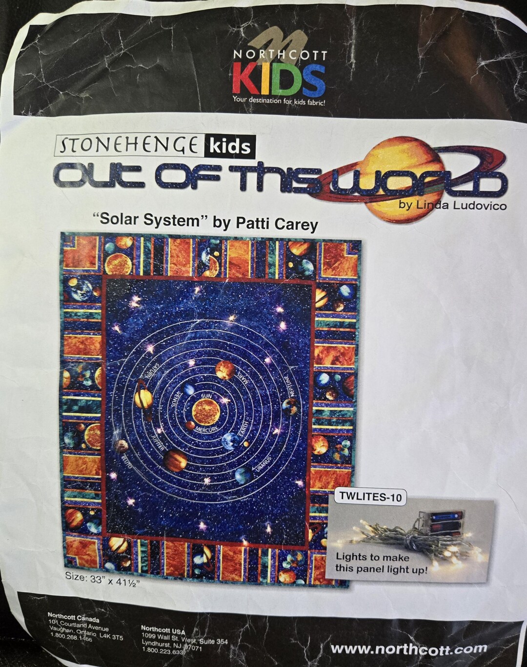 Northcott Kids Stonehenge Solar System Panel Quilt Kit Includes Backing ...