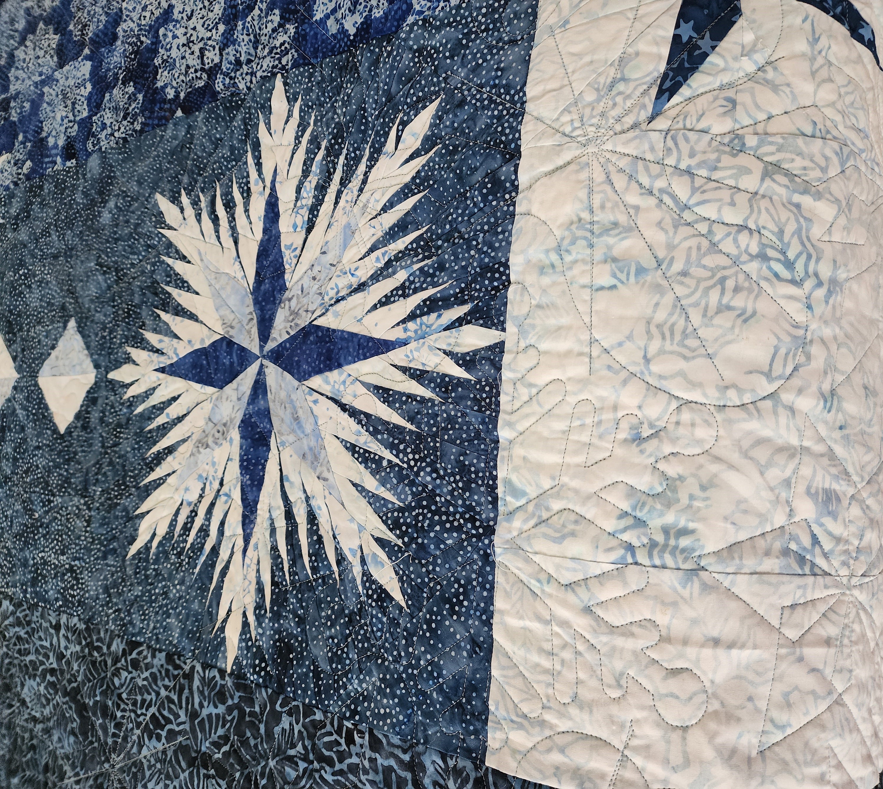 Hand Made Queen Size Ice Crystals Quilt 92x96 - Design by Judy Niemeyer ...