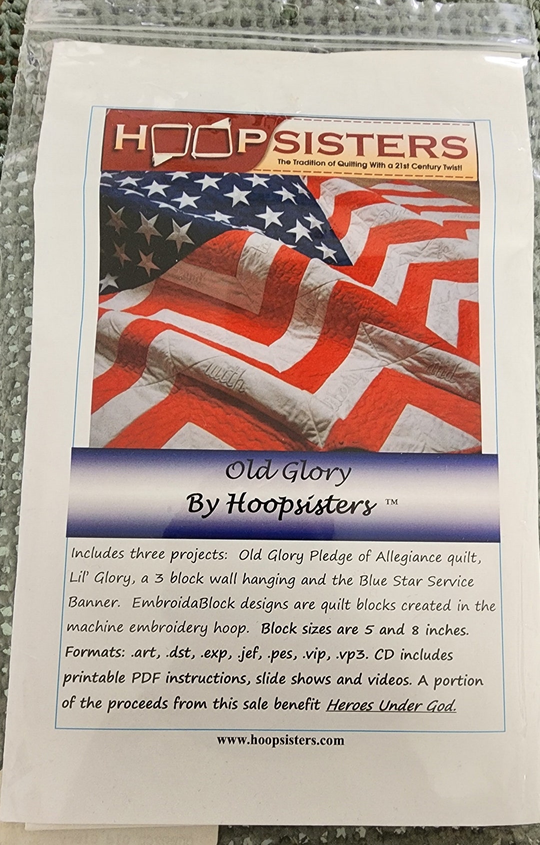 Old Glory Quilt in the Hoop Pattern by Hoopsisters - Etsy