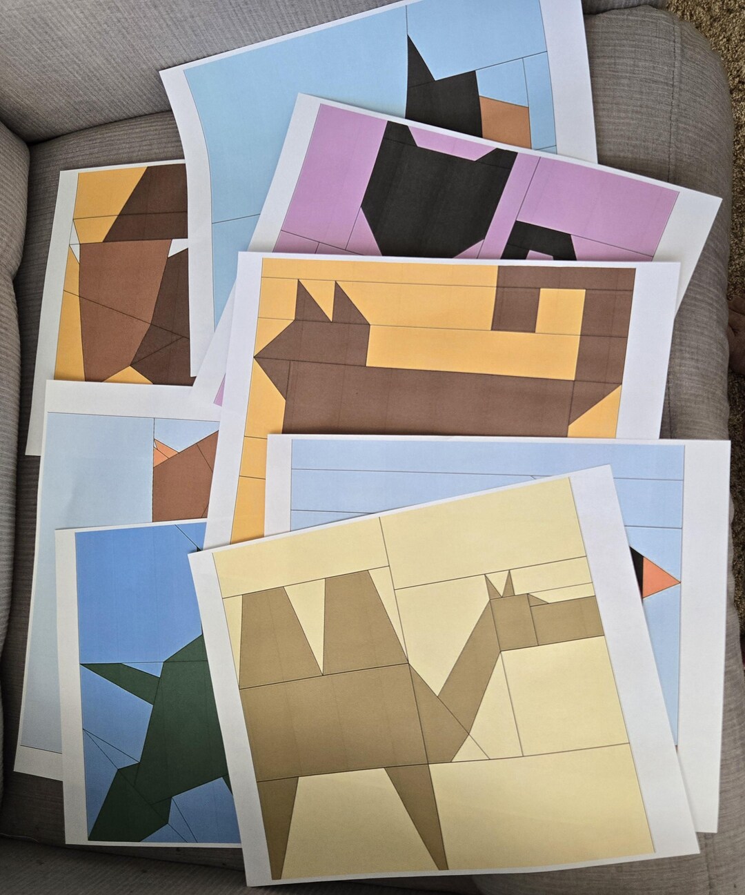 Animals Set 1 Paper Piecing Templates FPP - 10 Inch Alligator, Bear ...