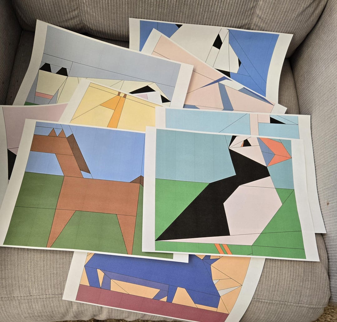 Animals Set 2 Paper Piecing Templates FPP - 10 Inch - Digital Download ...