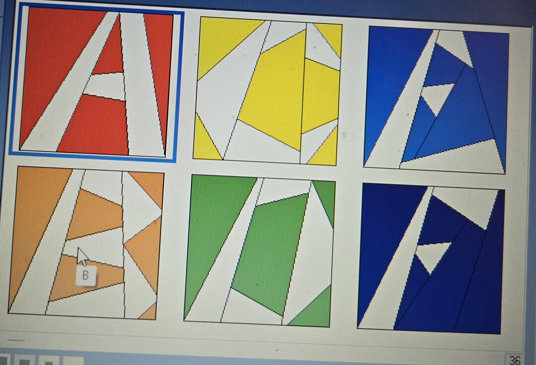 Funky Full Alphabet and Numbers Paper Piecing Templates FPP - 4 Inch ...