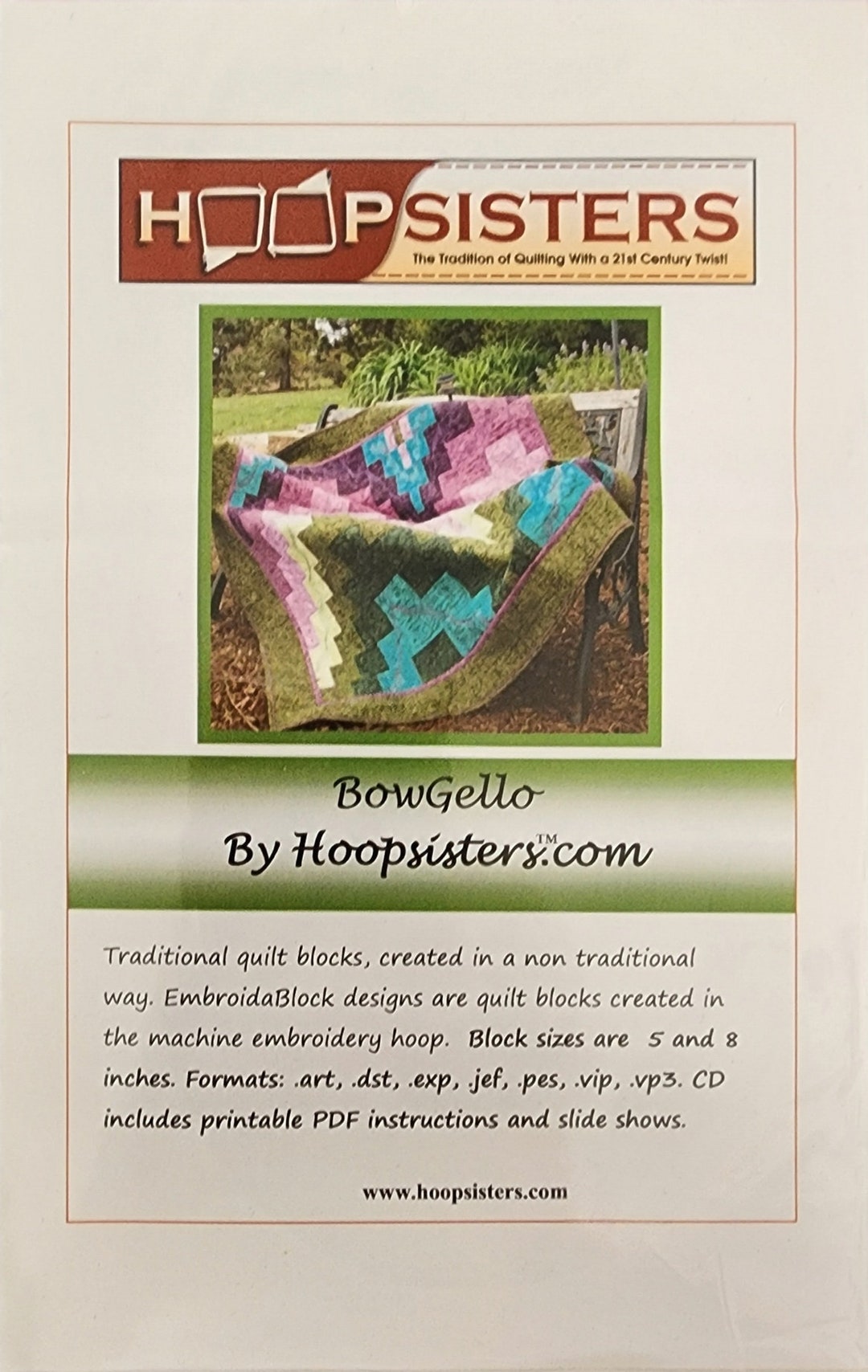 Bowgello Quilt in the Hoop Pattern by Hoopsisters - Etsy