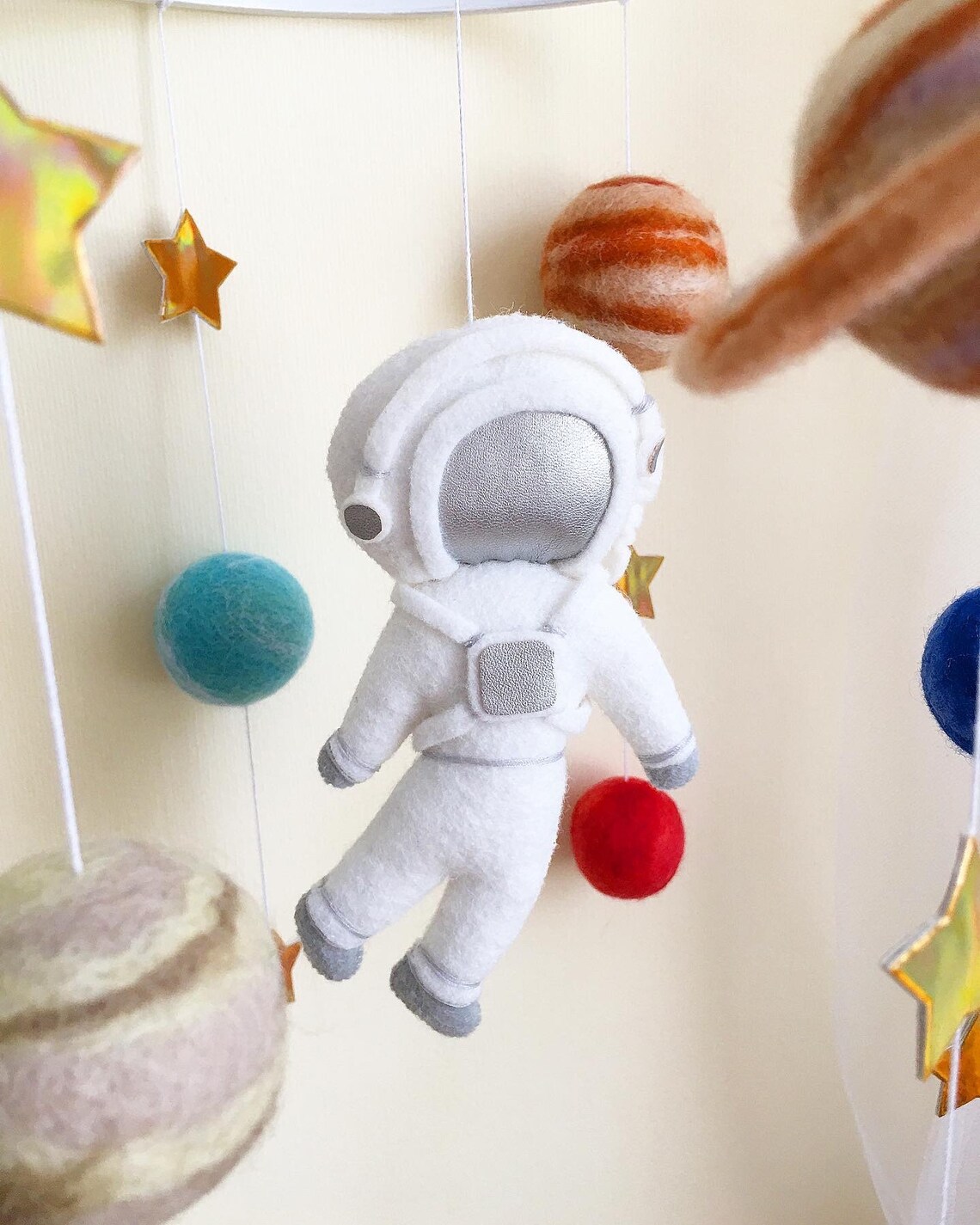 Solar System Mobile Crib Felt Planets Mobile Nursery Astronaut | Etsy