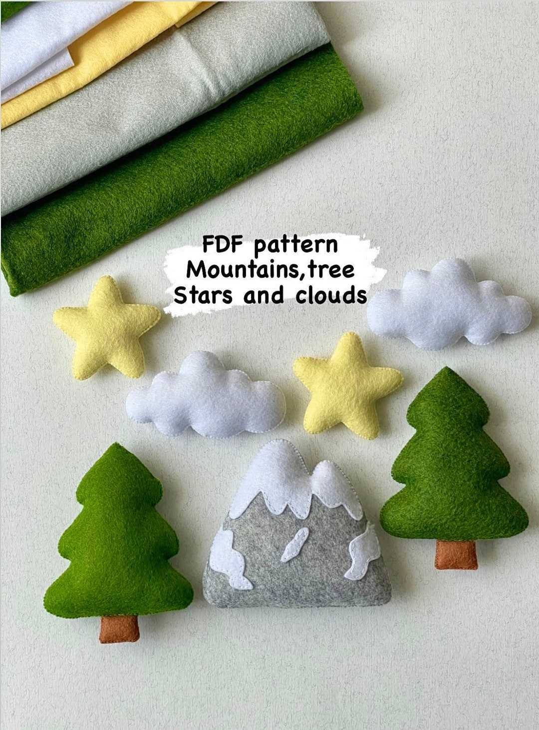 Felt Mountains and Forest PDF File Sewing Templates, Woodland Nursery ...