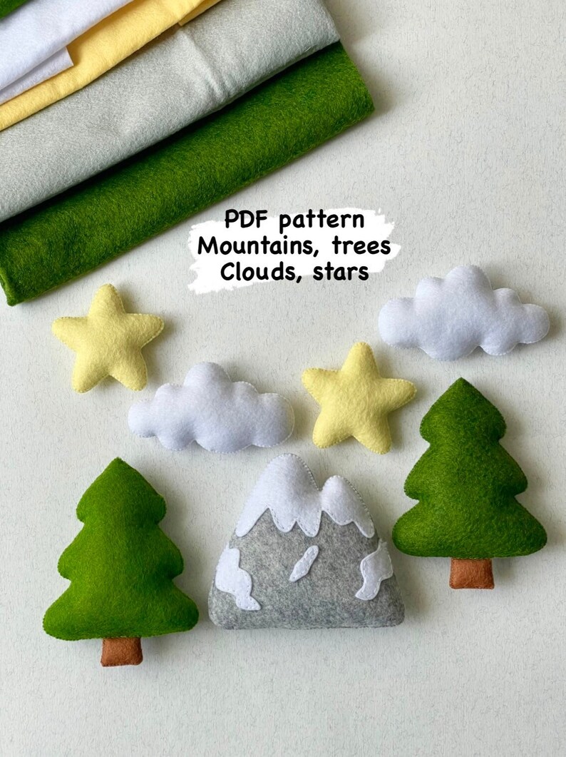 Felt Mountains and Forest PDF File Sewing Templates, Woodland Nursery ...