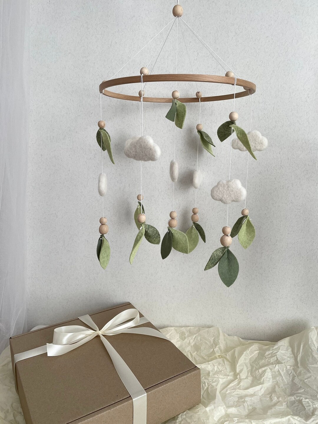 Leaf Mobile, Forest Mobile, Greenery Mobile, Boho Baby Mobile, Gender ...