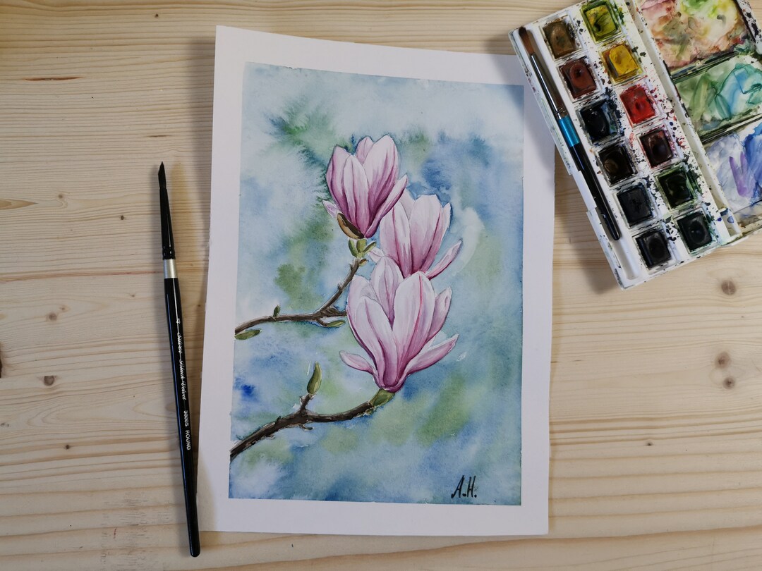 Magnolia - Original Watercolour Painting 24x17cm - Etsy
