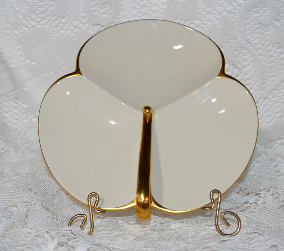 Pickard China 724 MCM Clover Shaped Candy Dish With Gold Trim - Etsy