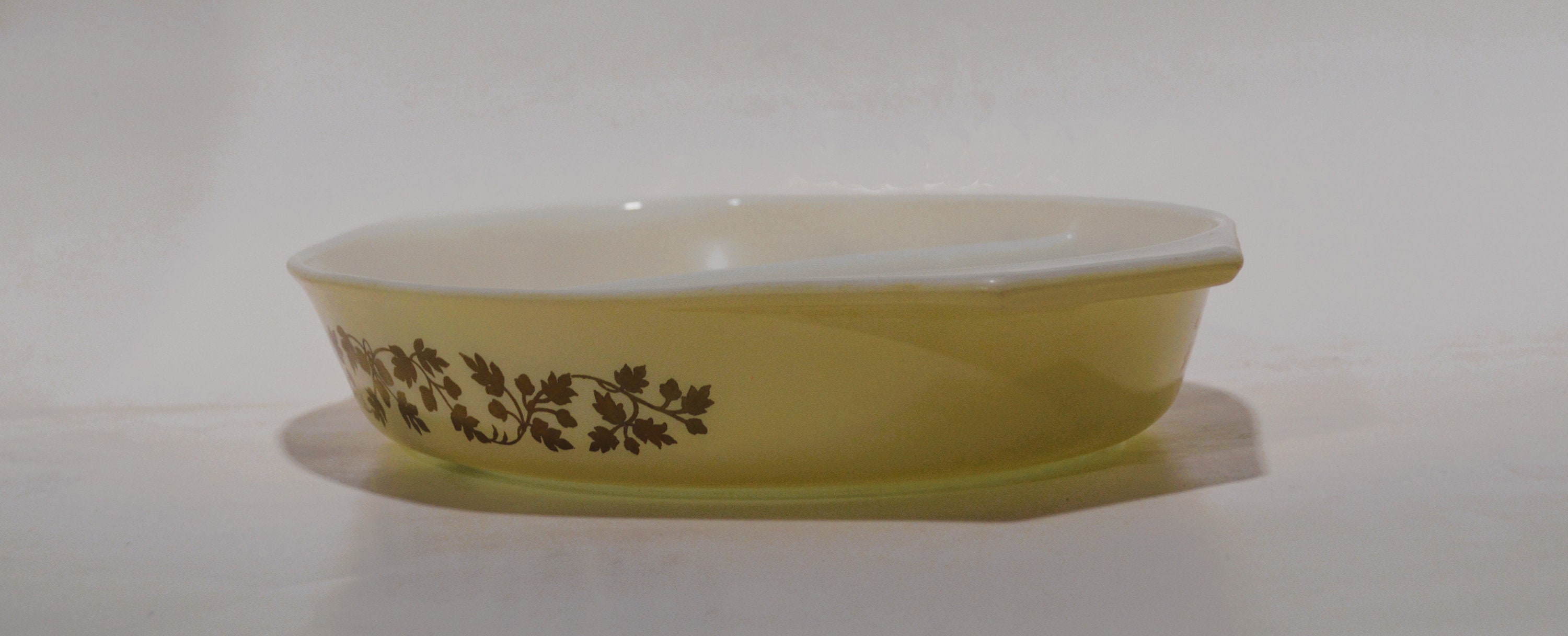 Vintage Pyrex Divided Casserole Dish With Lid, Golden Acorn Pattern 1-1 ...