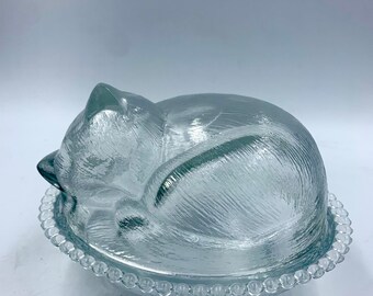 Glass Cat Candy Dish - Etsy