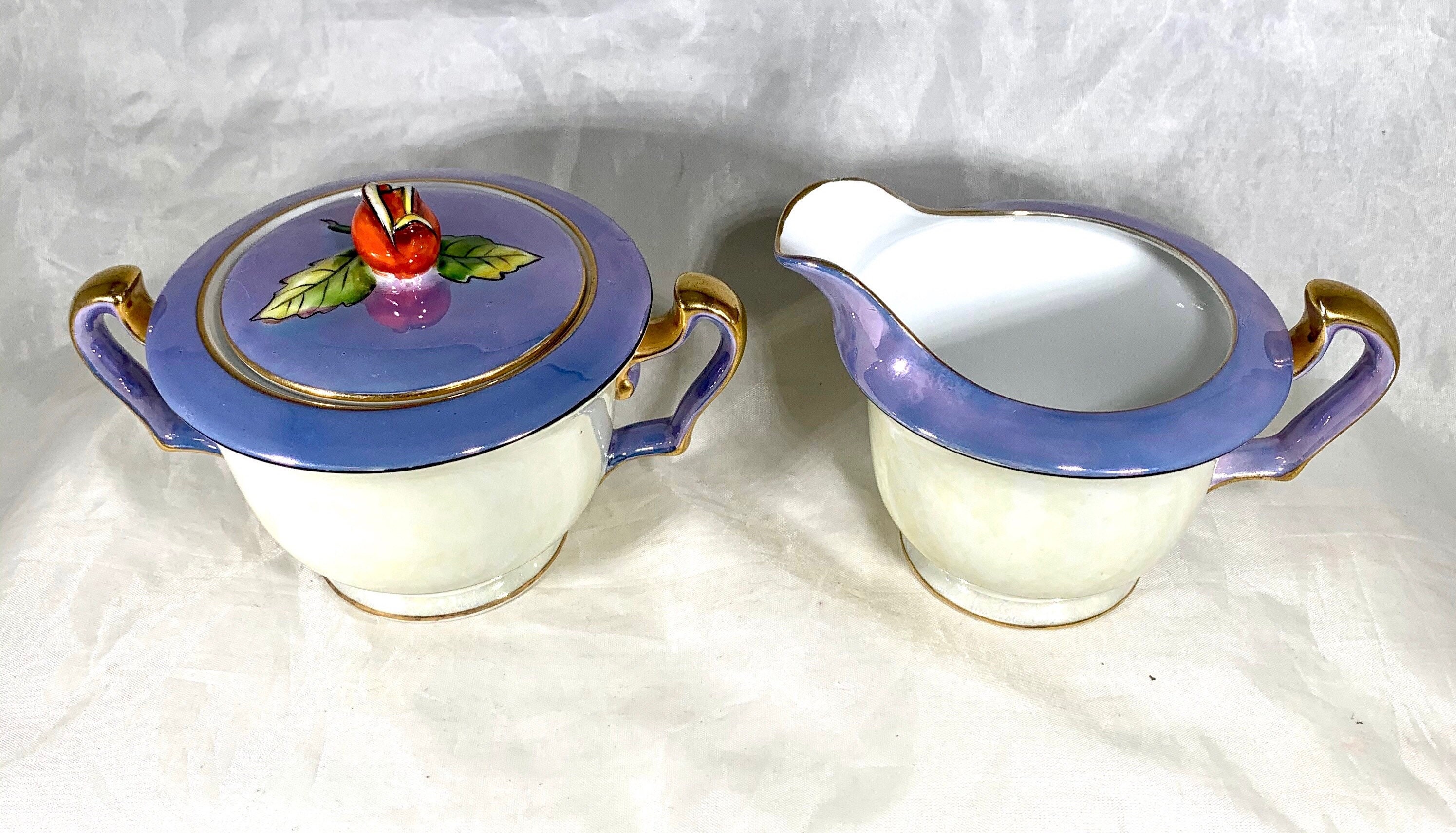 Beautiful Noritake Luster Ware Creamer and Sugar Set With Rose - Etsy