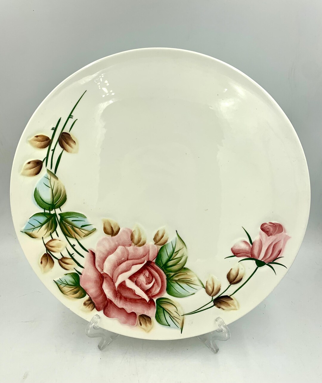 Lefton Americana Rose Cake Plate 980 - Etsy