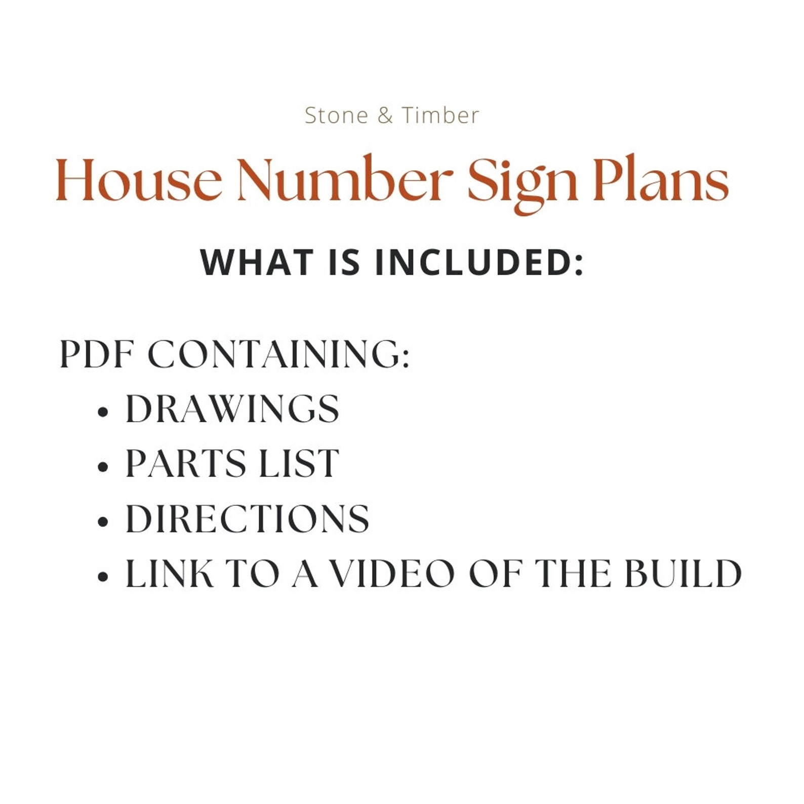 House Number Sign DIY Woodworking Plans PDF Drawing Instructions Cut ...