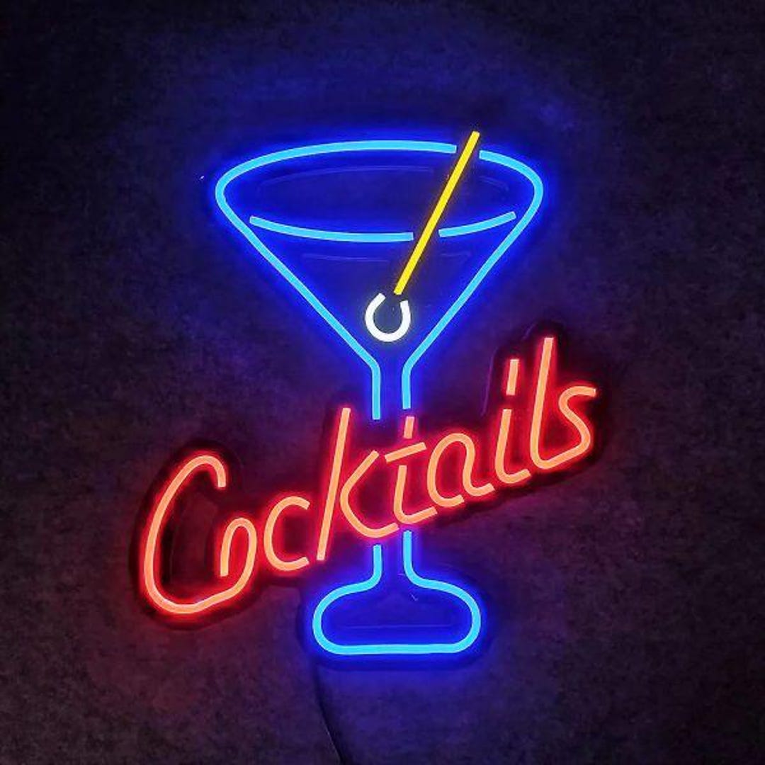 Cocktails LED Neon Light up Sign, Custom Neon Sign for Bar Decor ...