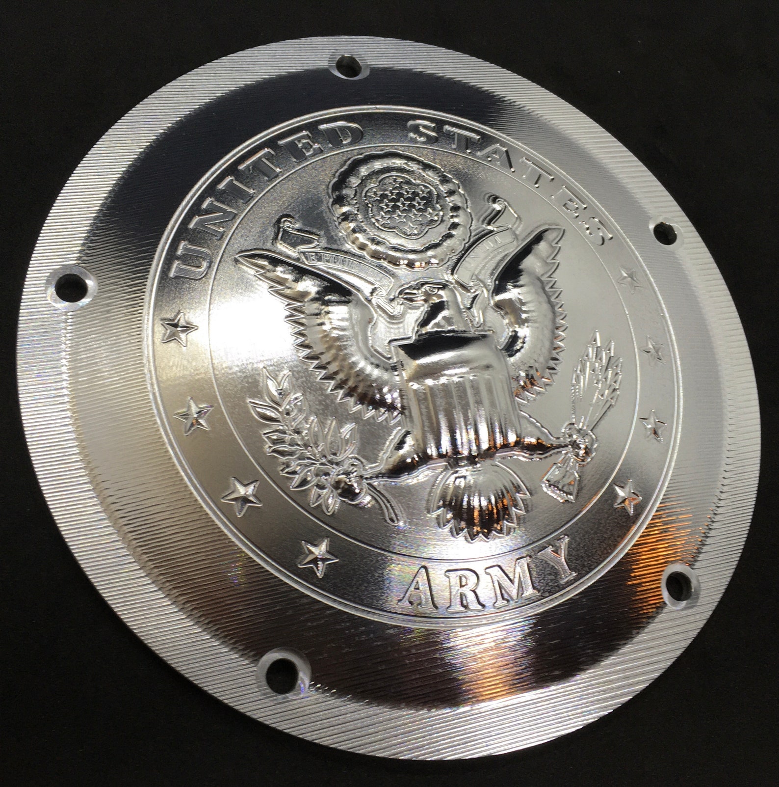 US Army 3D CNC Machined Custom Harley & Sportster Primary Derby ...