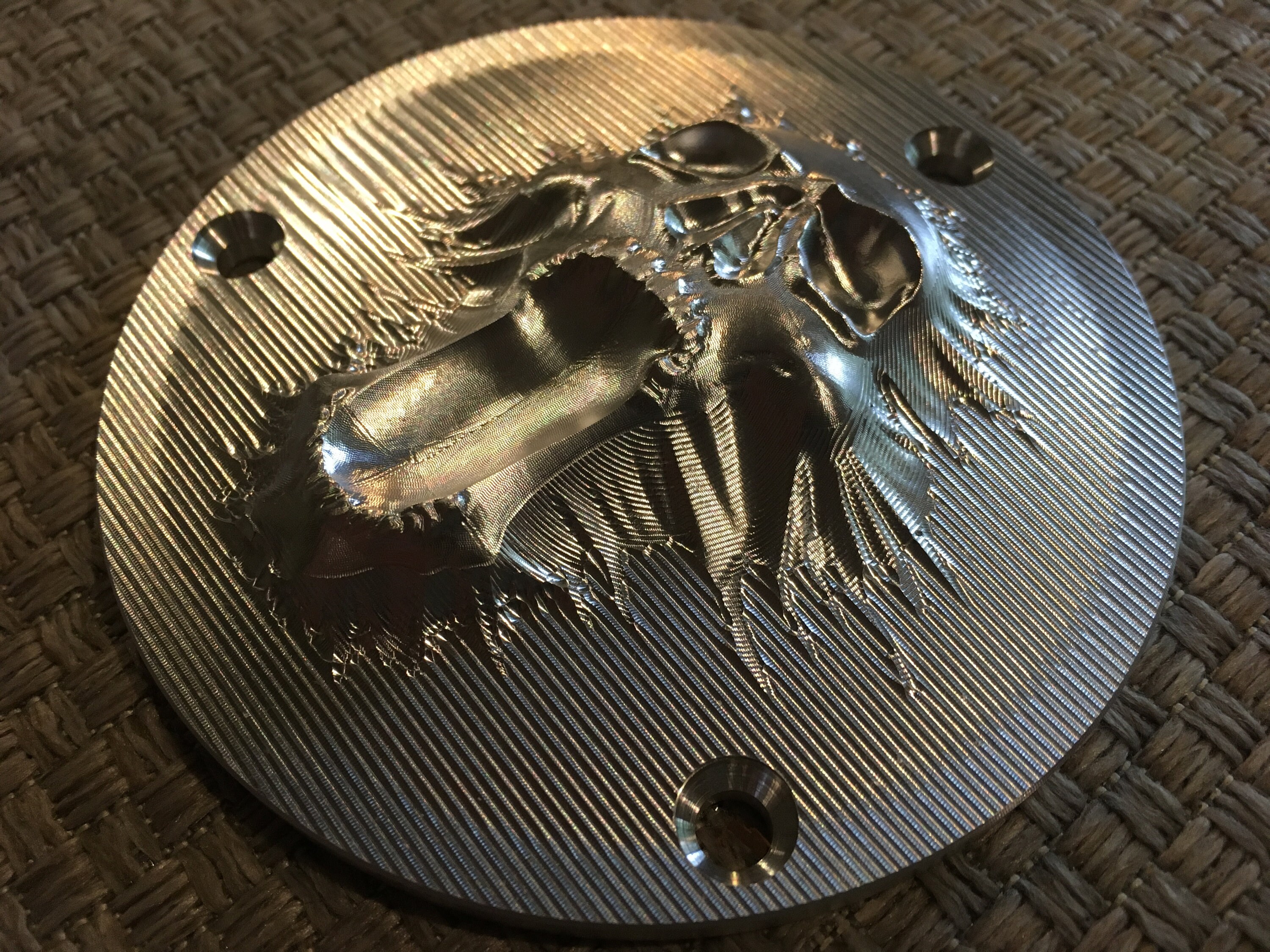 Screaming Skull 3D CNC Machined Custom Harley Point & Triumph Primary ...