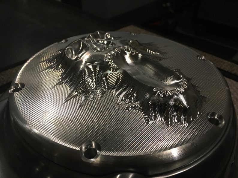 Screaming Skull 3D CNC Machined Custom Harley & Sportster Primary Derby ...