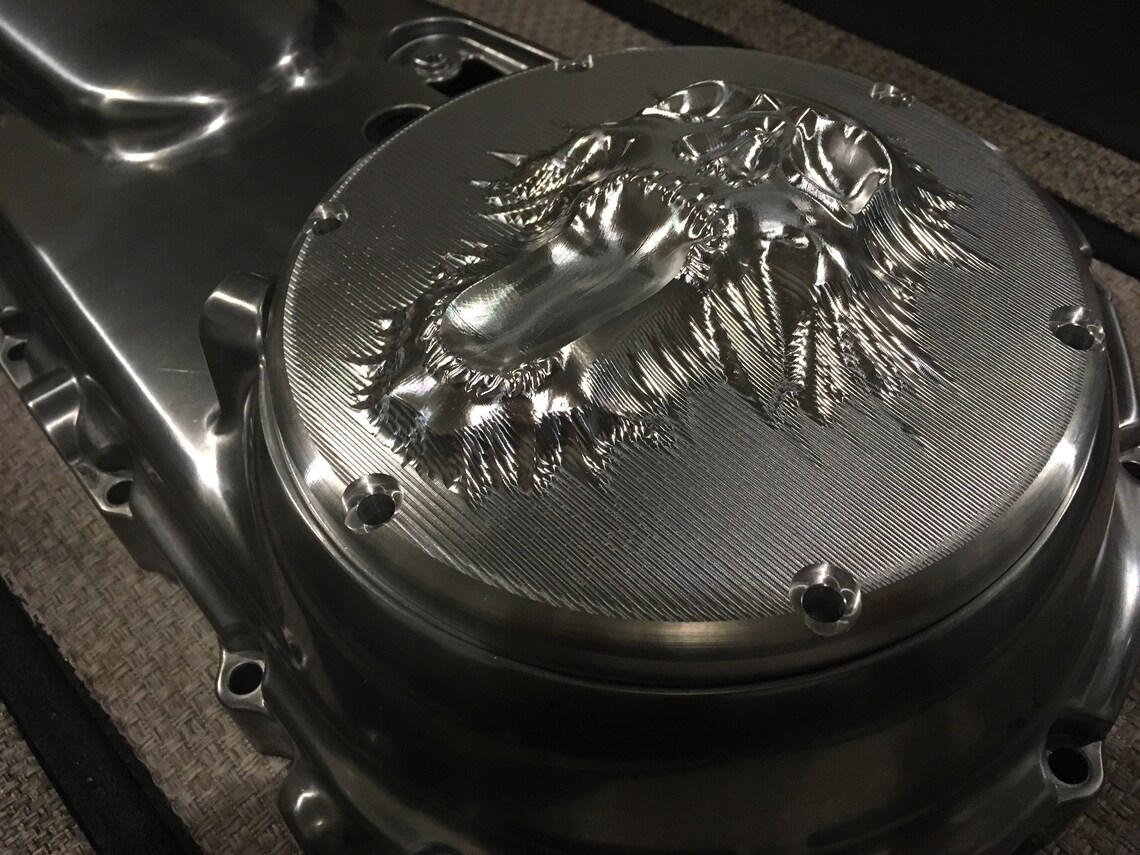 Screaming Skull 3D CNC Machined Custom Harley & Sportster Primary Derby ...